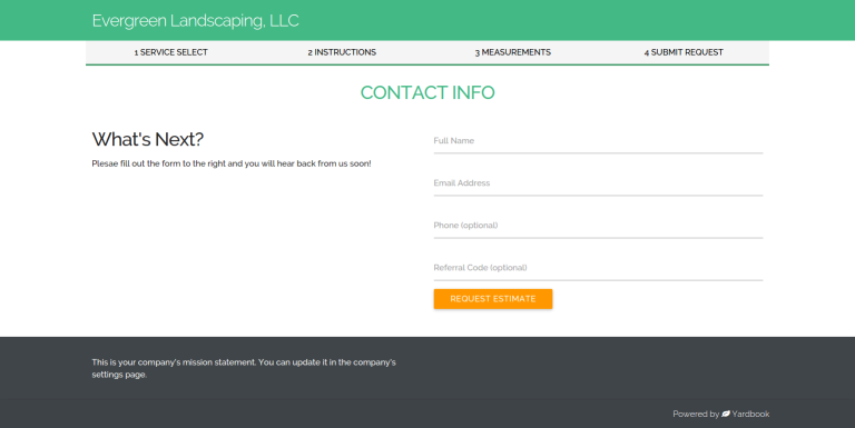 Add a Get Quote button to your website – Yardbook Tutorials